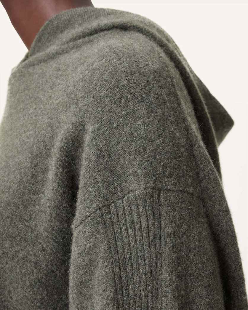 Irina Relaxed Fit Cashmere Hoodie KHAKI GREEN | ALLSAINTS